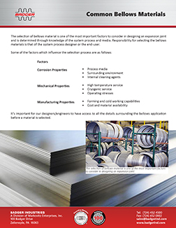Common Bellows Materials | Badger Industries