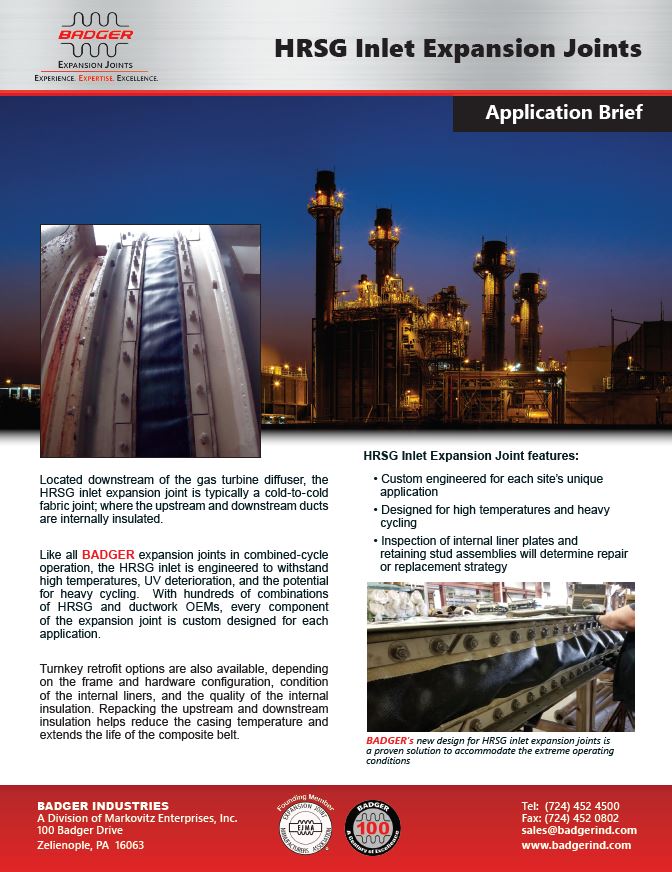 Hrsg Inlet Expansion Joints Badger Industries
